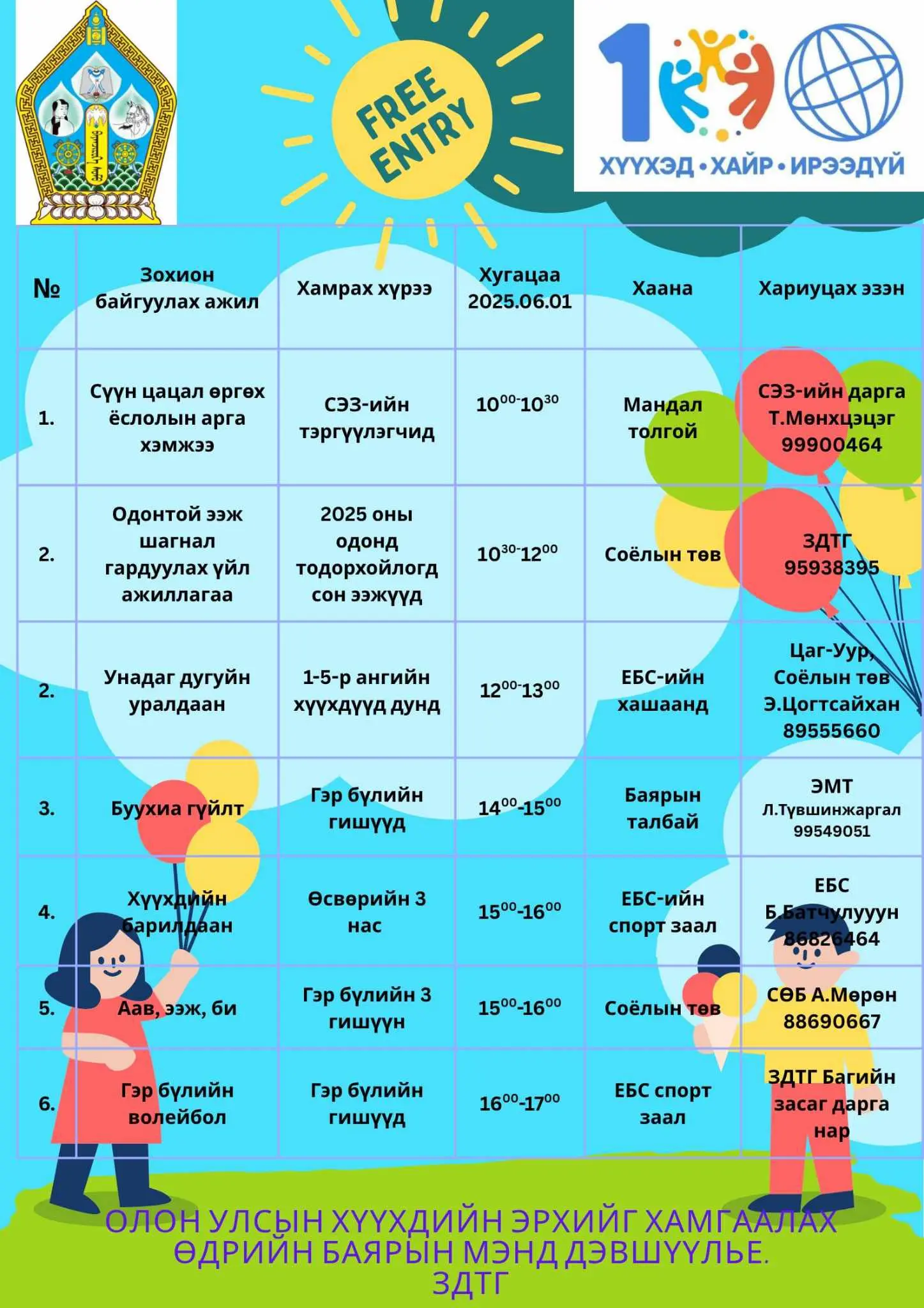 Олон Улсын Хүүхдийн эрхийг хамгаалах өдрийн мэнд хүргэе